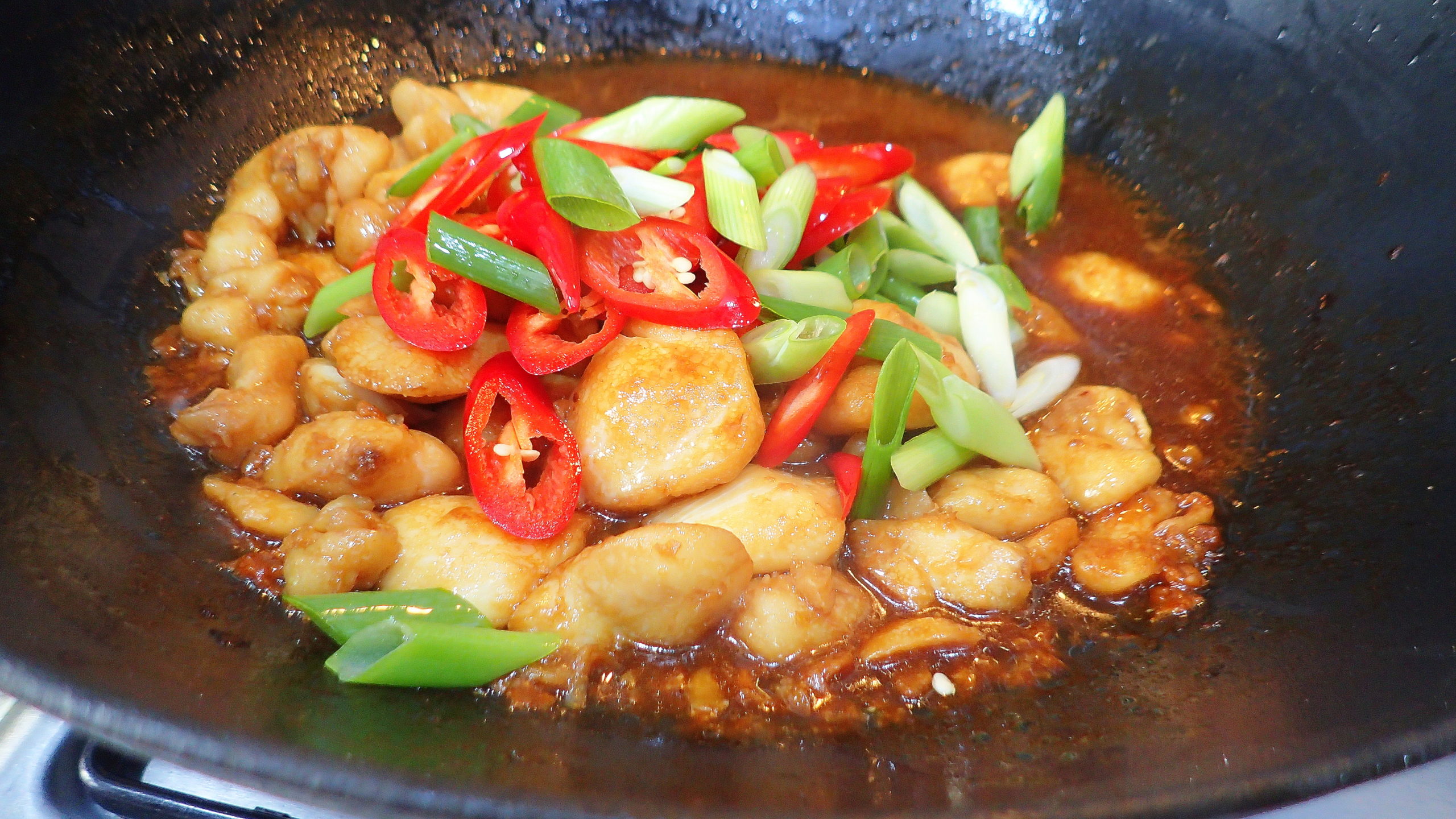 Cod cheeks in yellow beans sauce - Just Julie